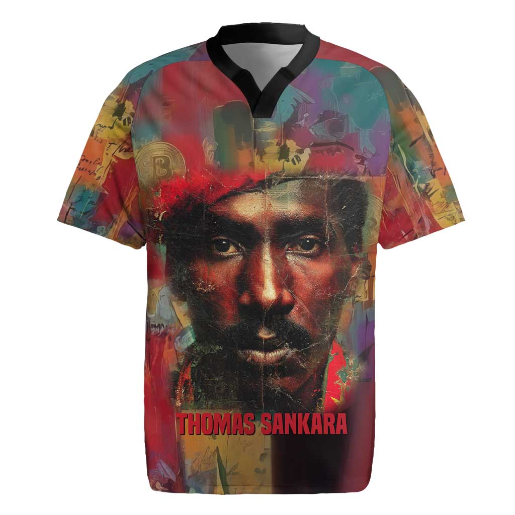 Thomas Sankara Burkina Faso Rugby Jersey with Bold Portrait and The ...