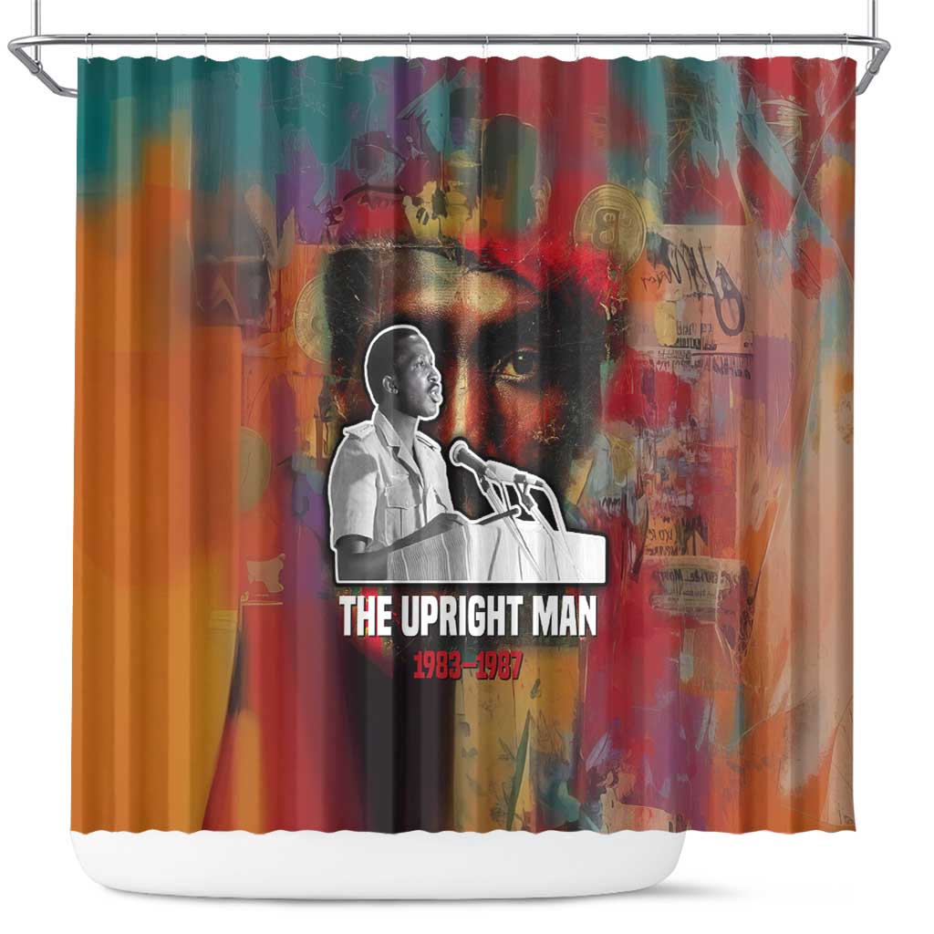 Thomas Sankara Burkina Faso Shower Curtain with Bold Portrait and The ...