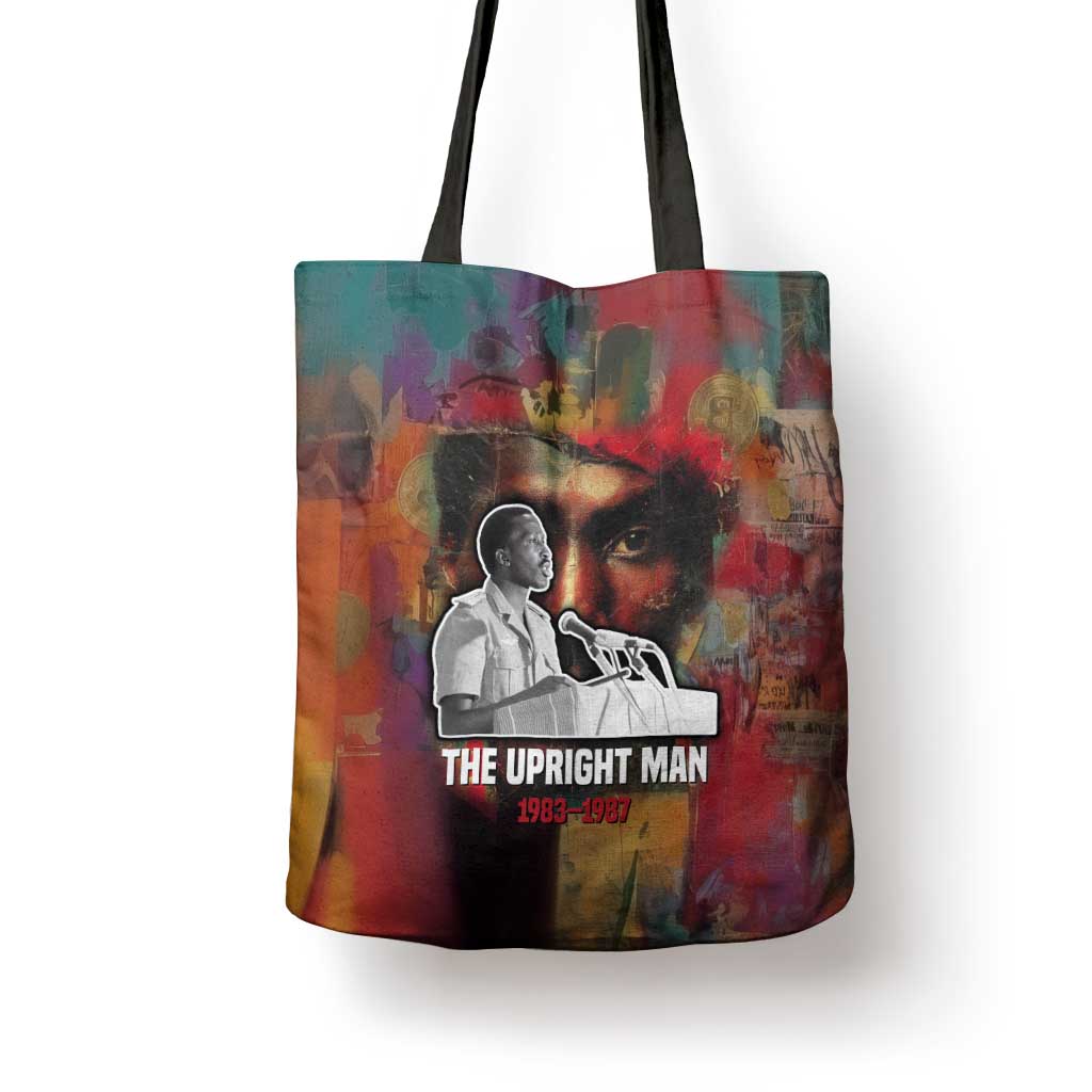 Thomas Sankara Burkina Faso Tote Bag with Bold Portrait and The Upright ...