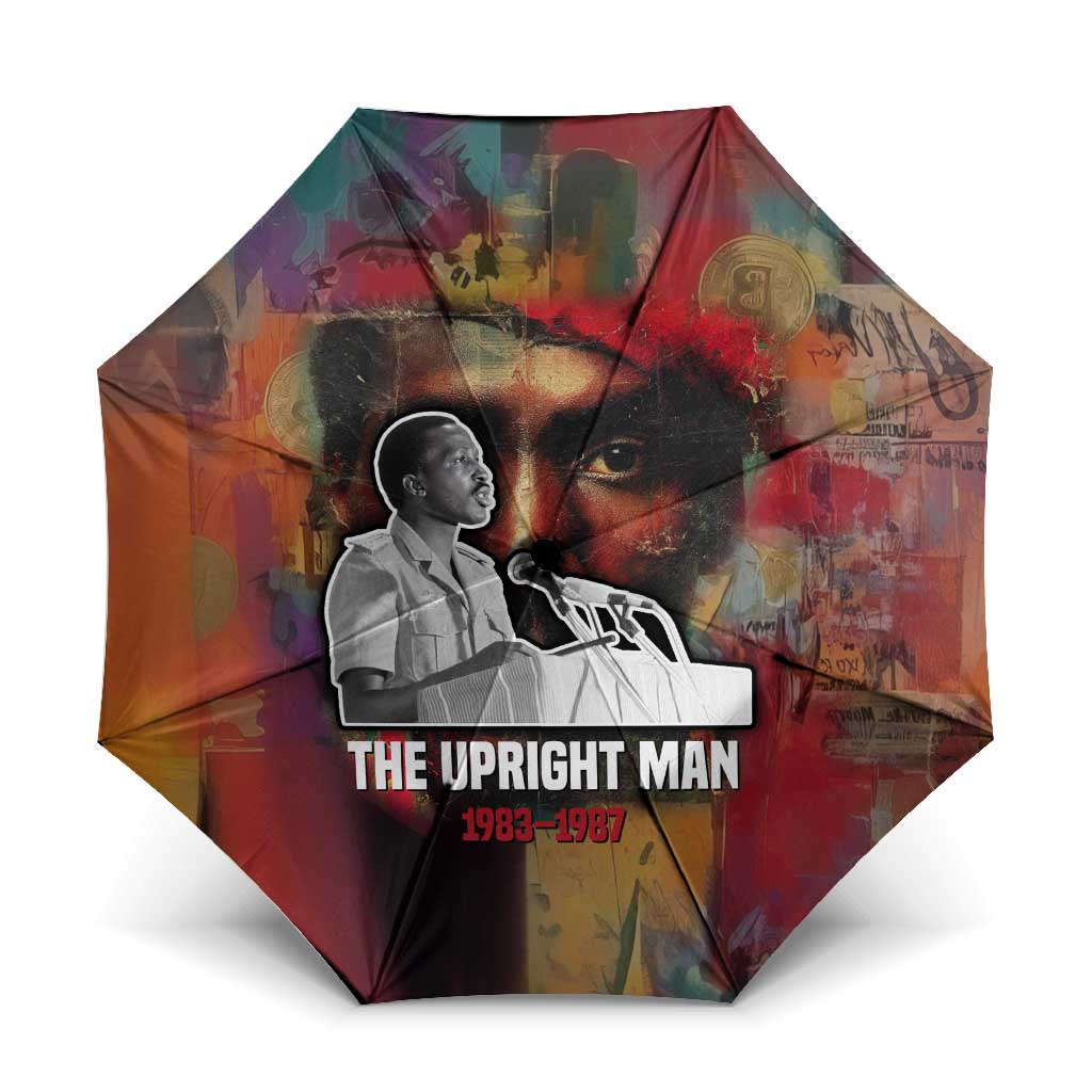 Thomas Sankara Burkina Faso Umbrella with Bold Portrait and The Upright ...