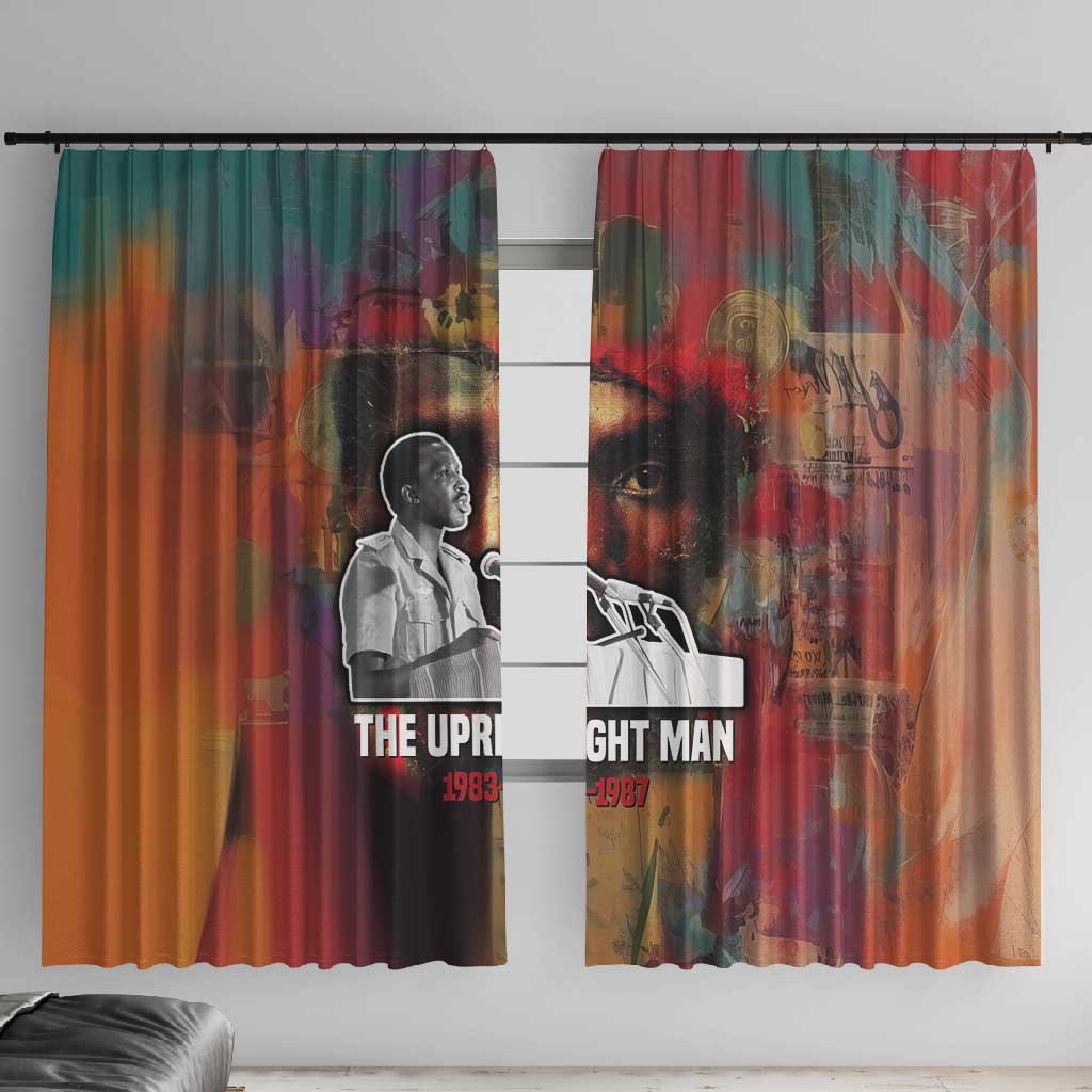 Thomas Sankara Burkina Faso Window Curtain with Bold Portrait and The ...