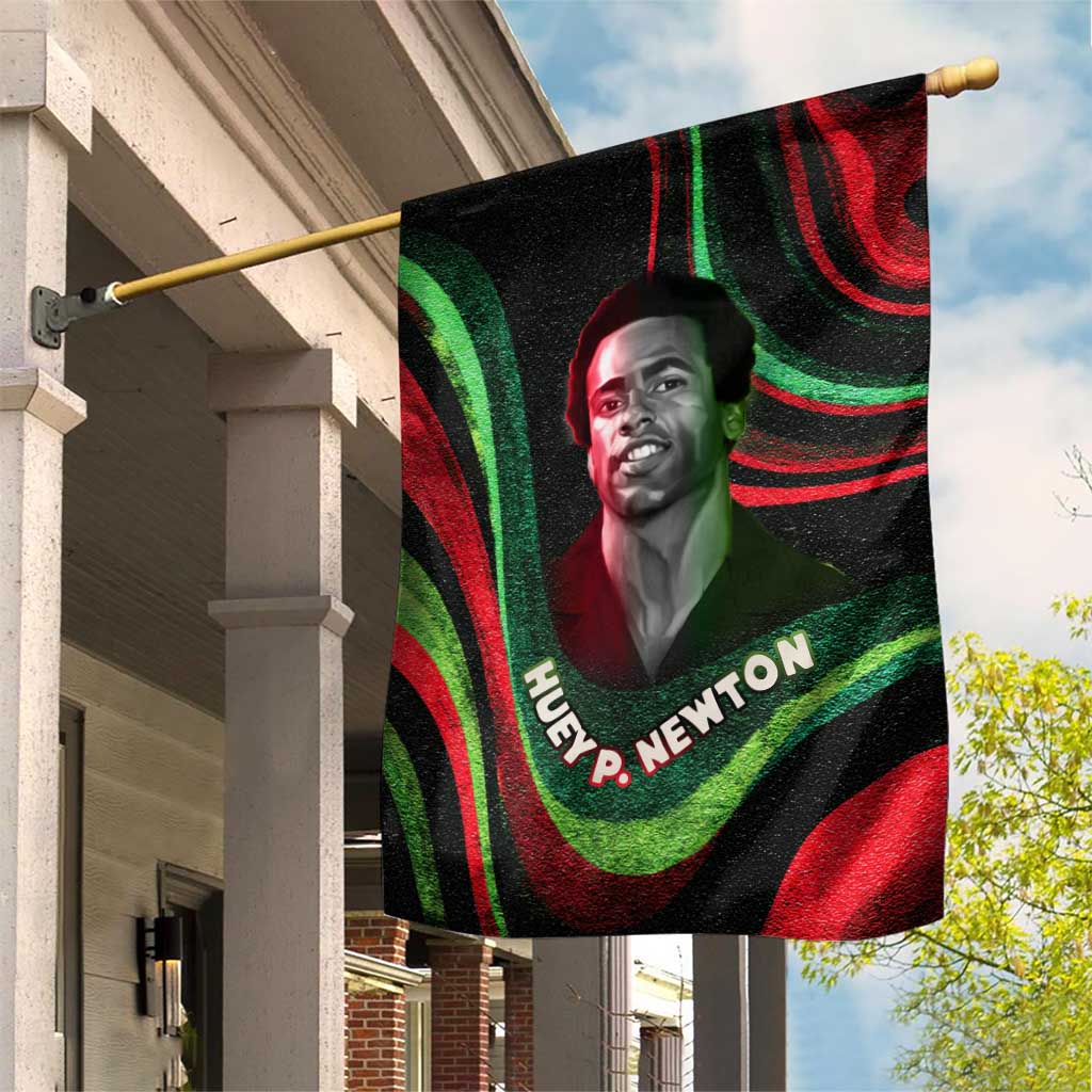 Huey P. Newton Garden Flag Swirl Design Black Panther Party Symbol ...