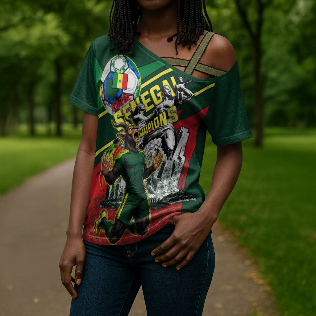 Custom Senegal Champions Football 2026 Cross Shoulder Shirt Teranga ...