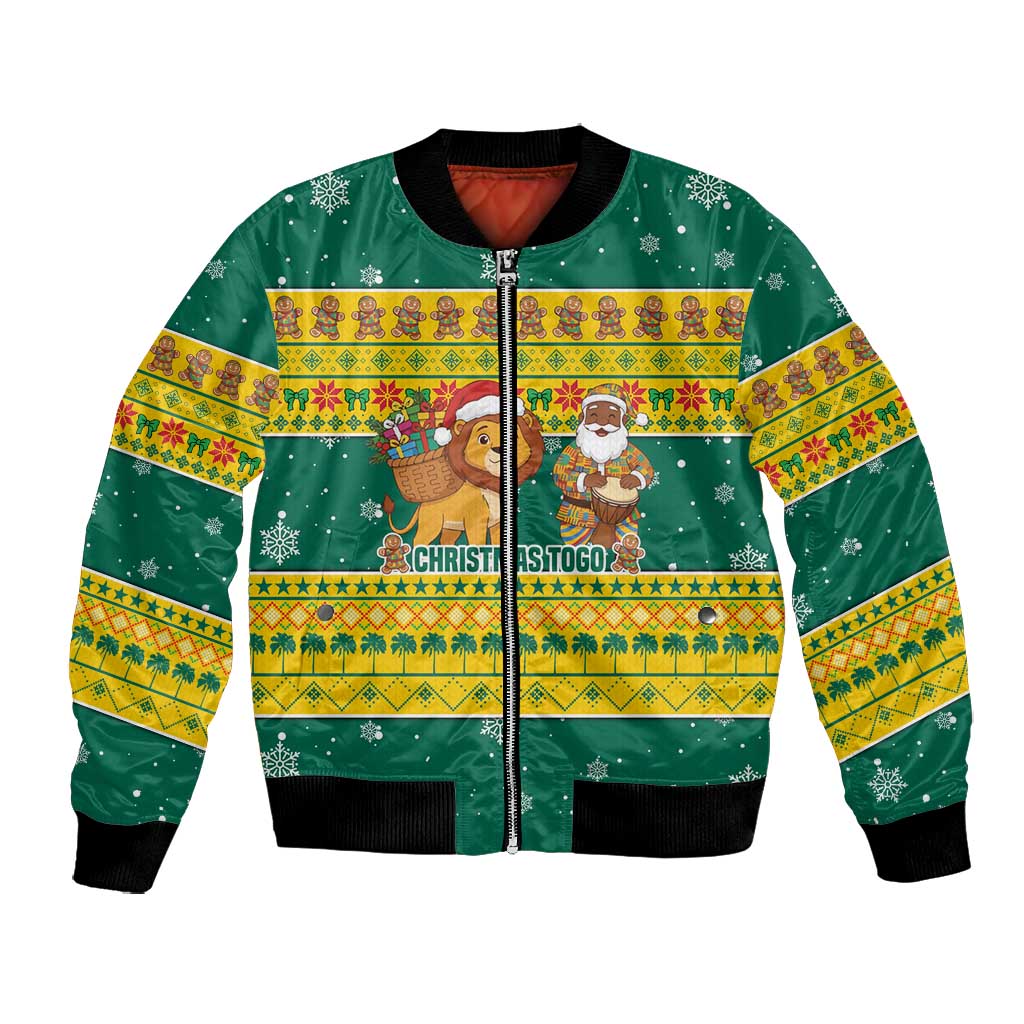 Togo Christmas Bomber Jacket African Santa Lion Drummer Gingerbread by ...
