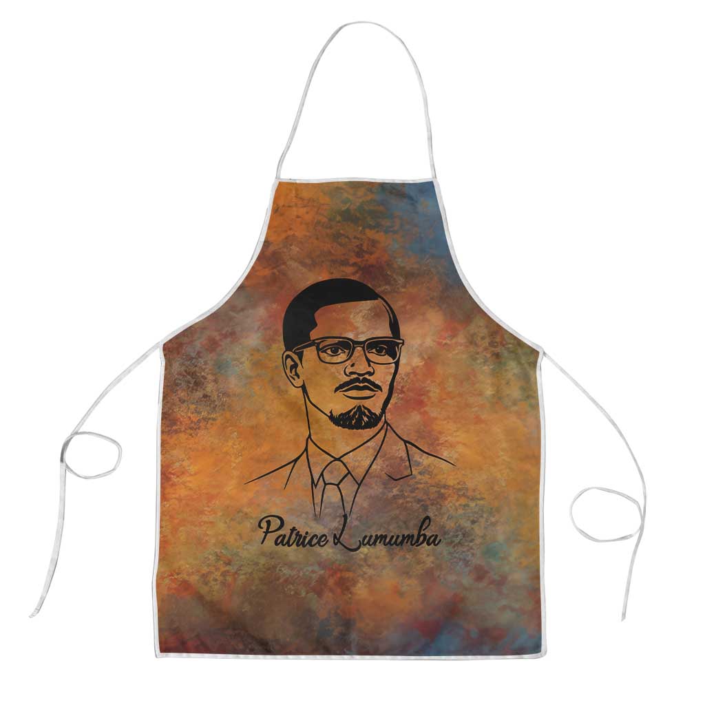 Patrice Lumumba Apron with Line Art Portrait and Truth Cannot Be Killed ...