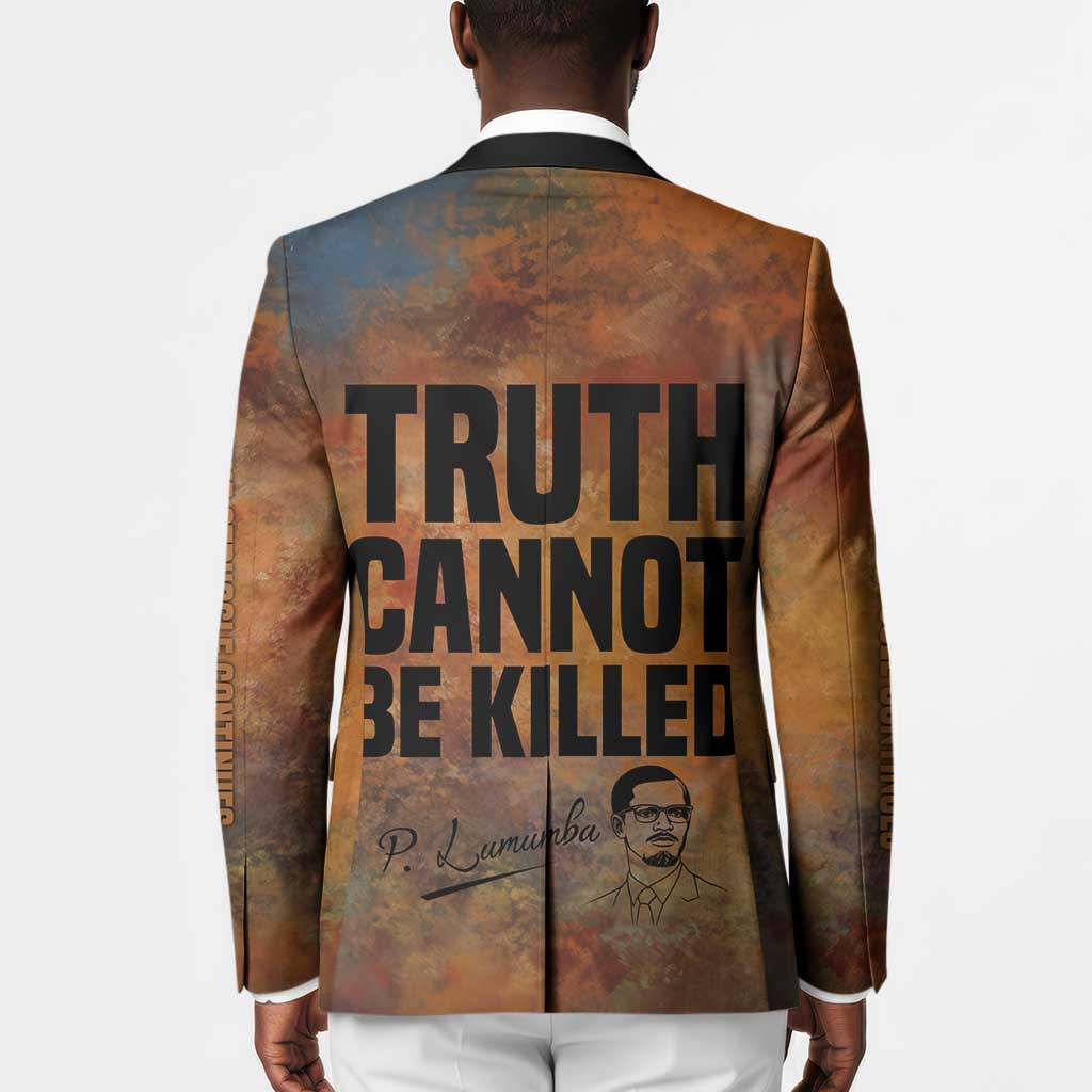 Patrice Lumumba Blazer with Line Art Portrait and Truth Cannot Be ...