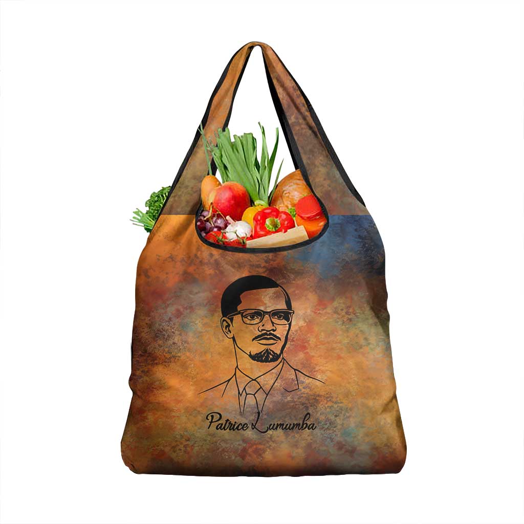 Patrice Lumumba Grocery Bag with Line Art Portrait and Truth Cannot Be ...