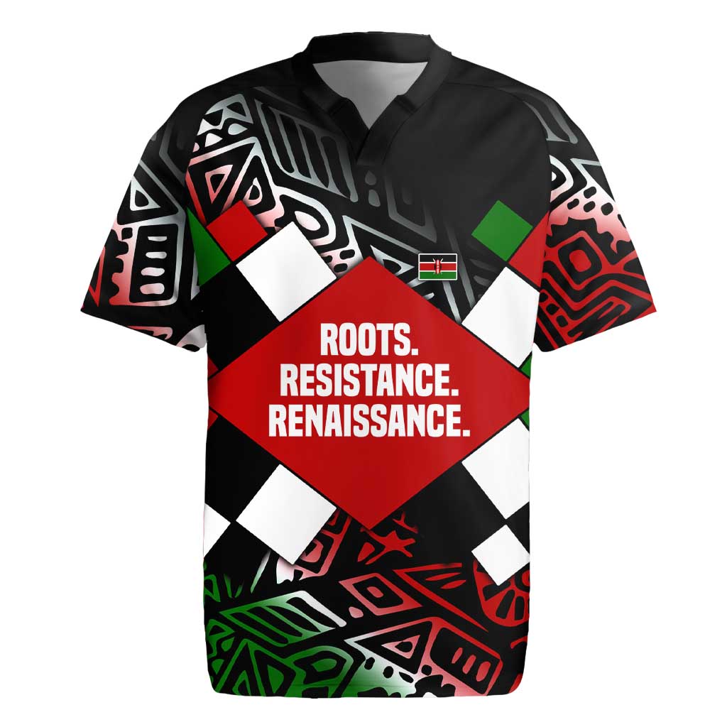 Jomo Kenyatta Rugby Jersey with Roots Resistance Renaissance and Kenyan ...