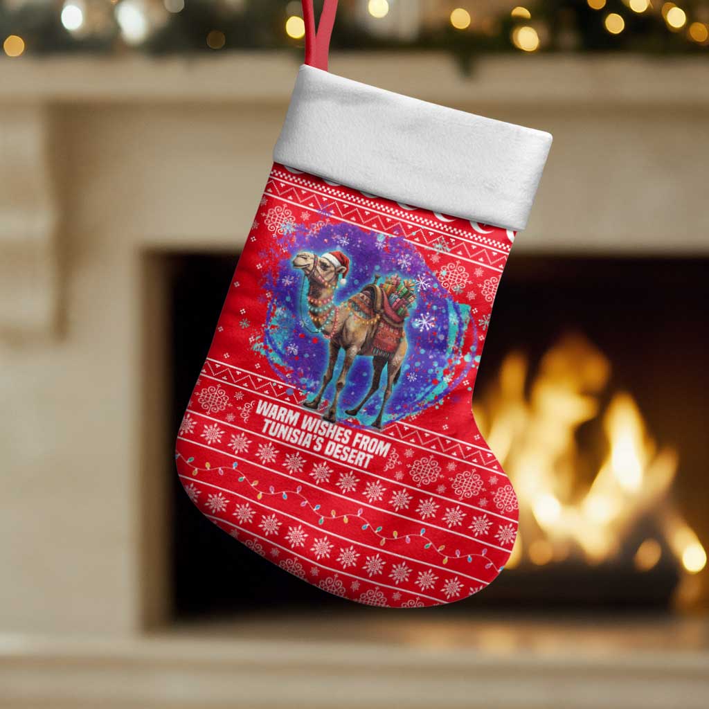Tunisia Christmas Stocking Desert Camel Crescent Snowflake Pattern by ...