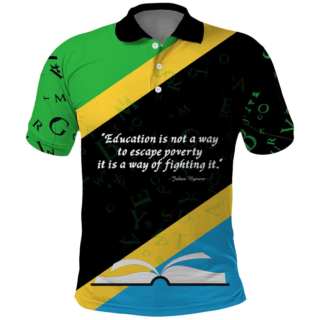 Julius Nyerere Polo Shirt Education is a Way of Fighting Poverty Quote ...