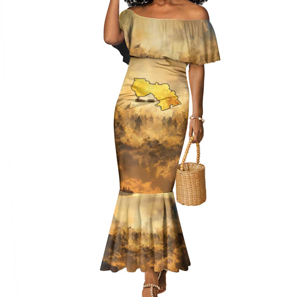 Sundiata Keita Mermaid Dress with Kirina 1235 Battle Map, Horseback ...