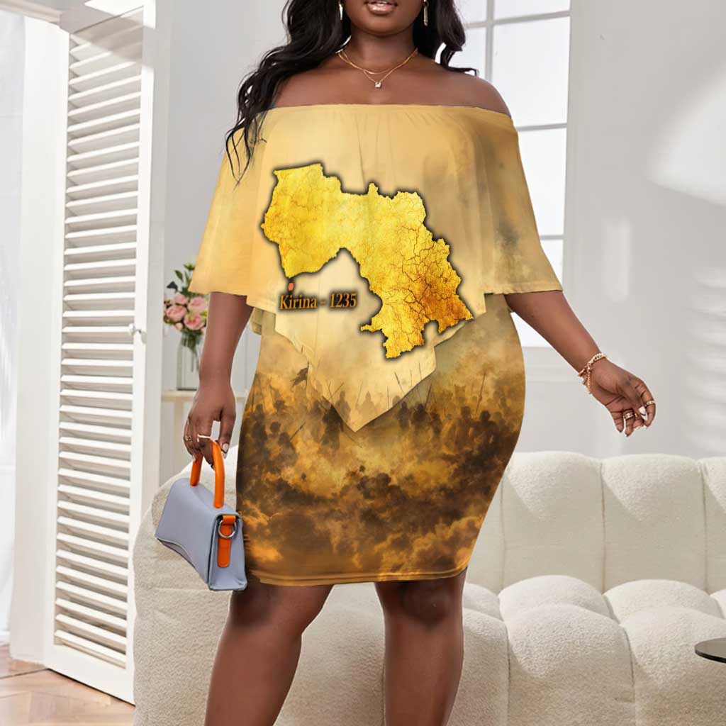 Sundiata Keita Off Shoulder Short Dress with Kirina 1235 Battle Map ...