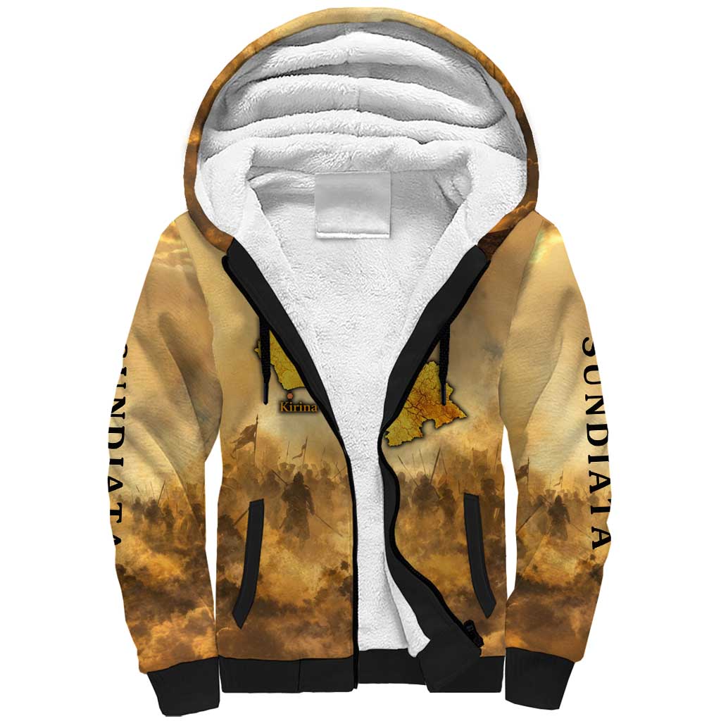 Sundiata Keita Sherpa Hoodie with Kirina 1235 Battle Map, Horseback ...