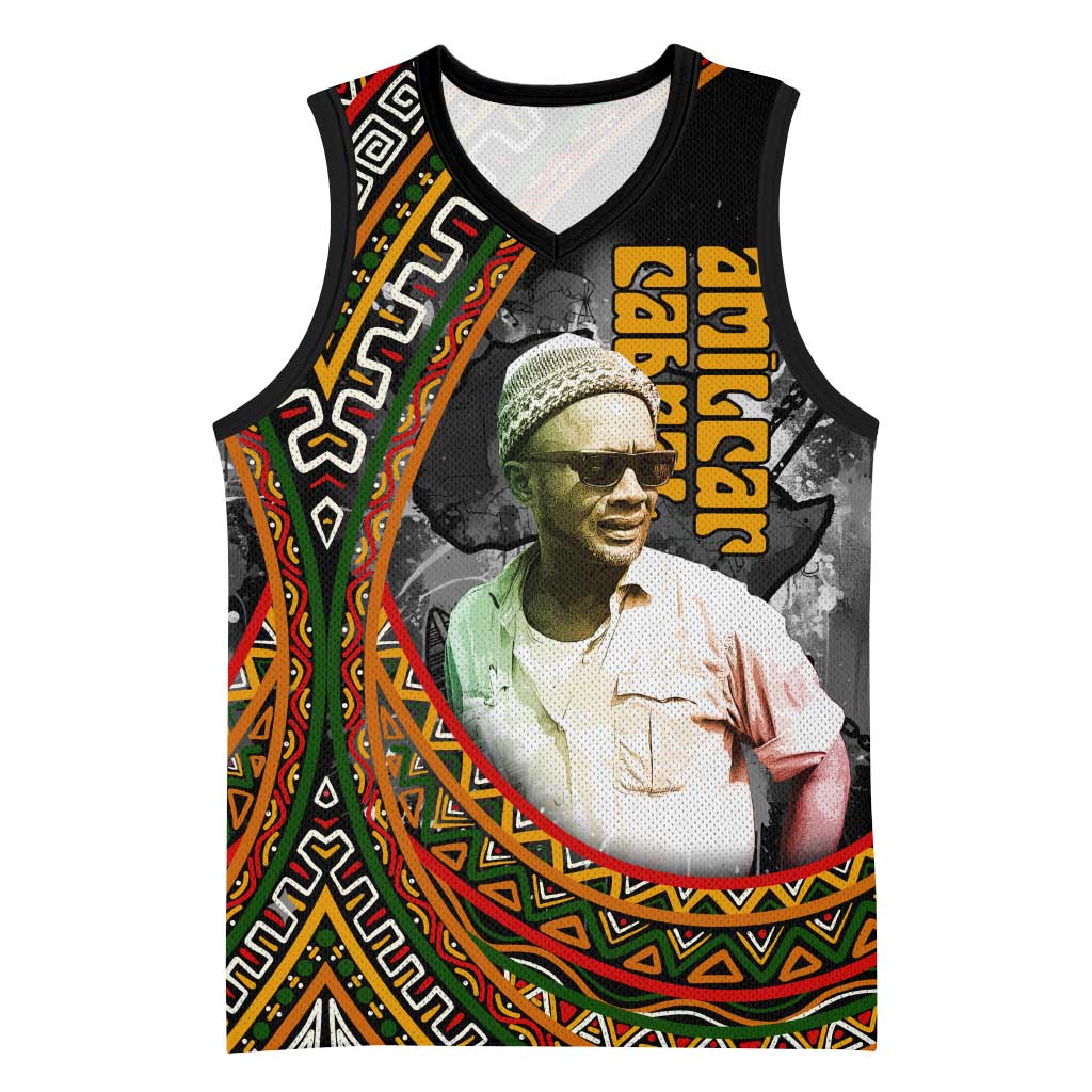 Amilcar Cabral Basketball Jersey African Map with Chains Freedom Theme ...