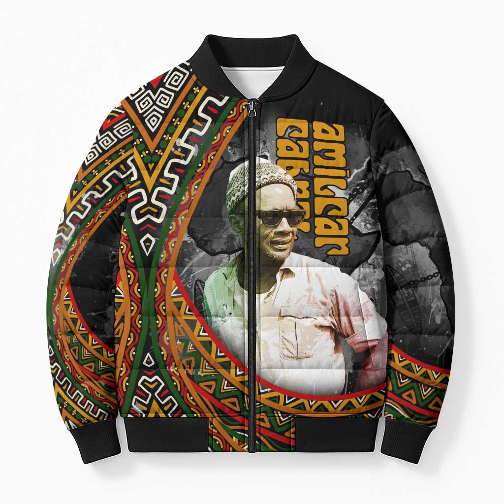 Amilcar Cabral Bomber Puffer Jacket African Map with Chains Freedom ...