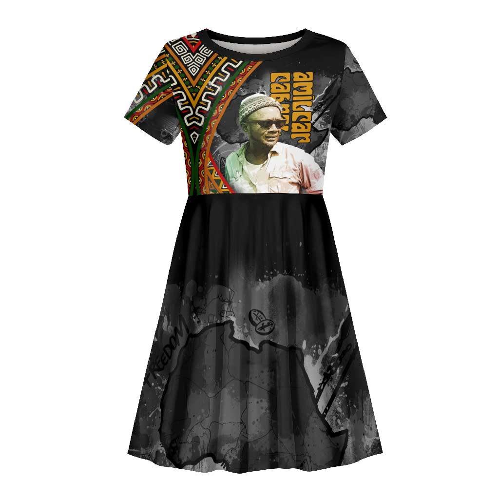 Amilcar Cabral Kid Short Sleeve Dress African Map with Chains Freedom ...