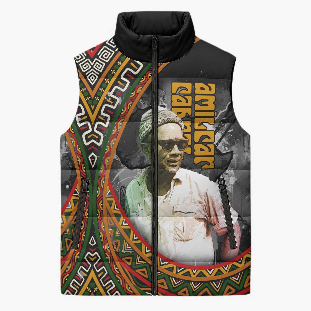 Amilcar Cabral Sleeveless Puffer Jacket African Map with Chains Freedom ...
