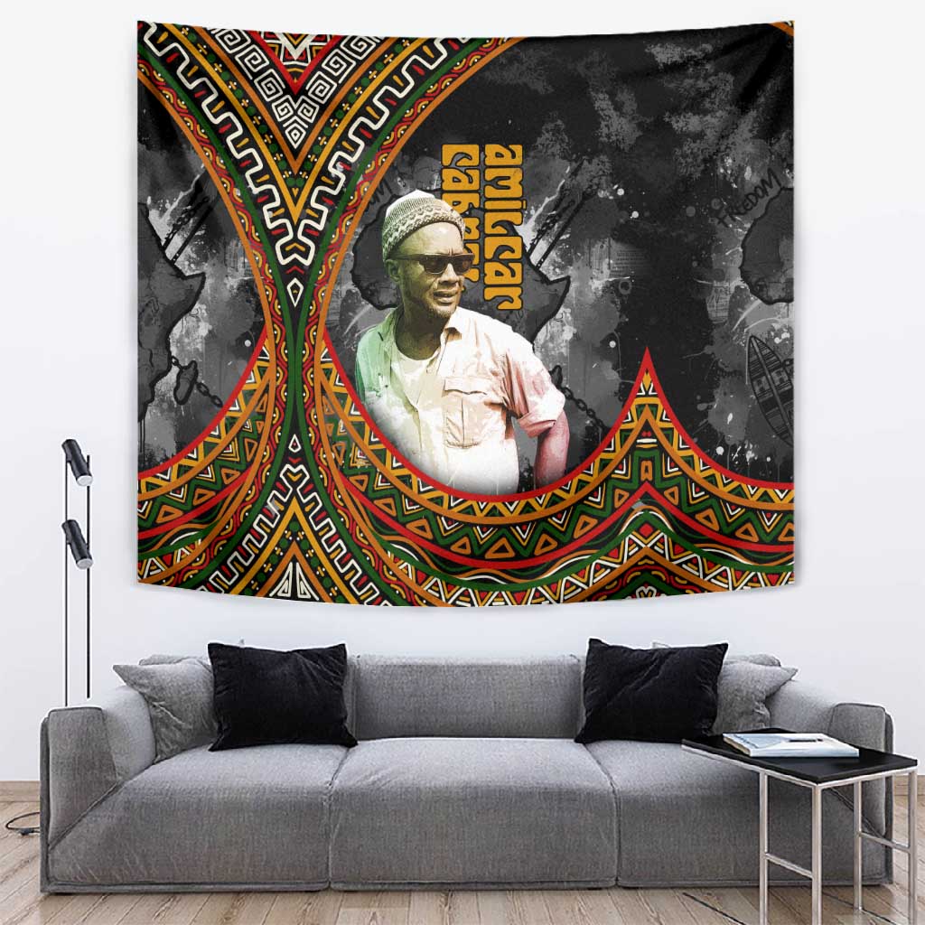 Amilcar Cabral Tapestry African Map with Chains Freedom Theme ...