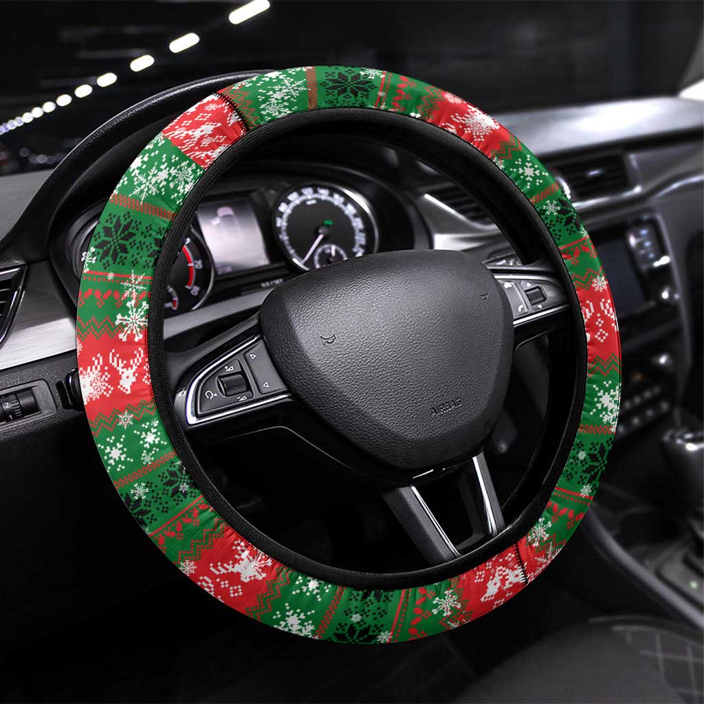 Sudan Christmas Steering Wheel Cover Green Red Xmas Camel Snowflake and ...