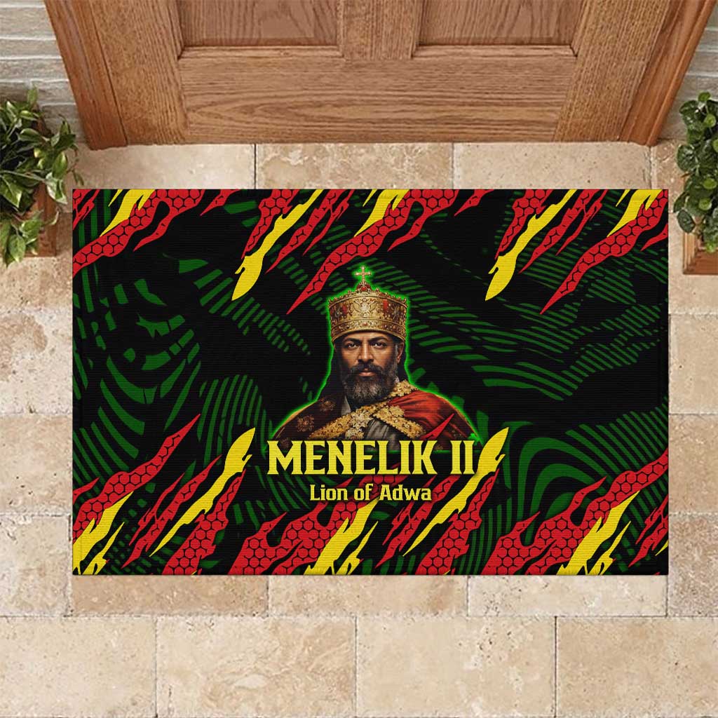 Menelik II Rubber Doormat with Lion of Adwa Title, Battle of Adwa 1896 ...