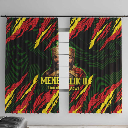 Menelik II Window Curtain with Lion of Adwa Title, Battle of Adwa 1896 ...