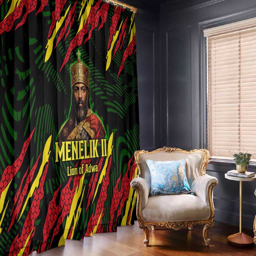 Menelik II Window Curtain with Lion of Adwa Title, Battle of Adwa 1896 ...