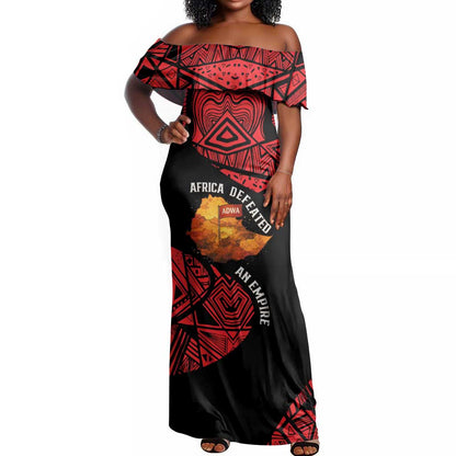 Menelik II Off Shoulder Maxi Dress with Adwa Victory Map, Africa ...
