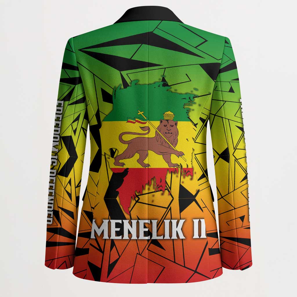 Menelik II Blazer with Crowned Portrait, Ethiopia Never Colonized Text ...