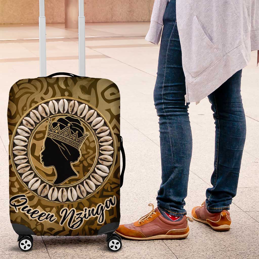 Queen Nzinga Luggage Cover Cowrie Crown Silhouette Royal Power by ...