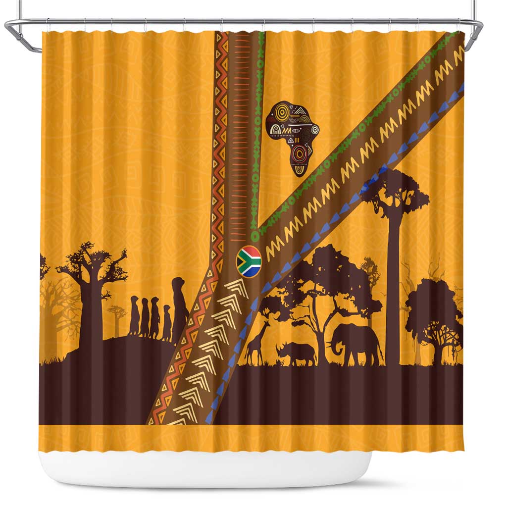 South Africa Flag Shower Curtain Tribal Africa Heritage - Wildlife ...