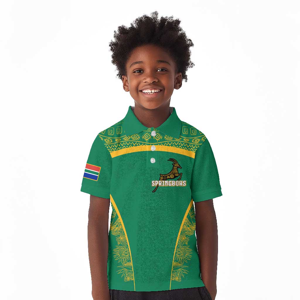 South Africa Springboks Kid Polo Shirt with Tribal Antelope Design and ...
