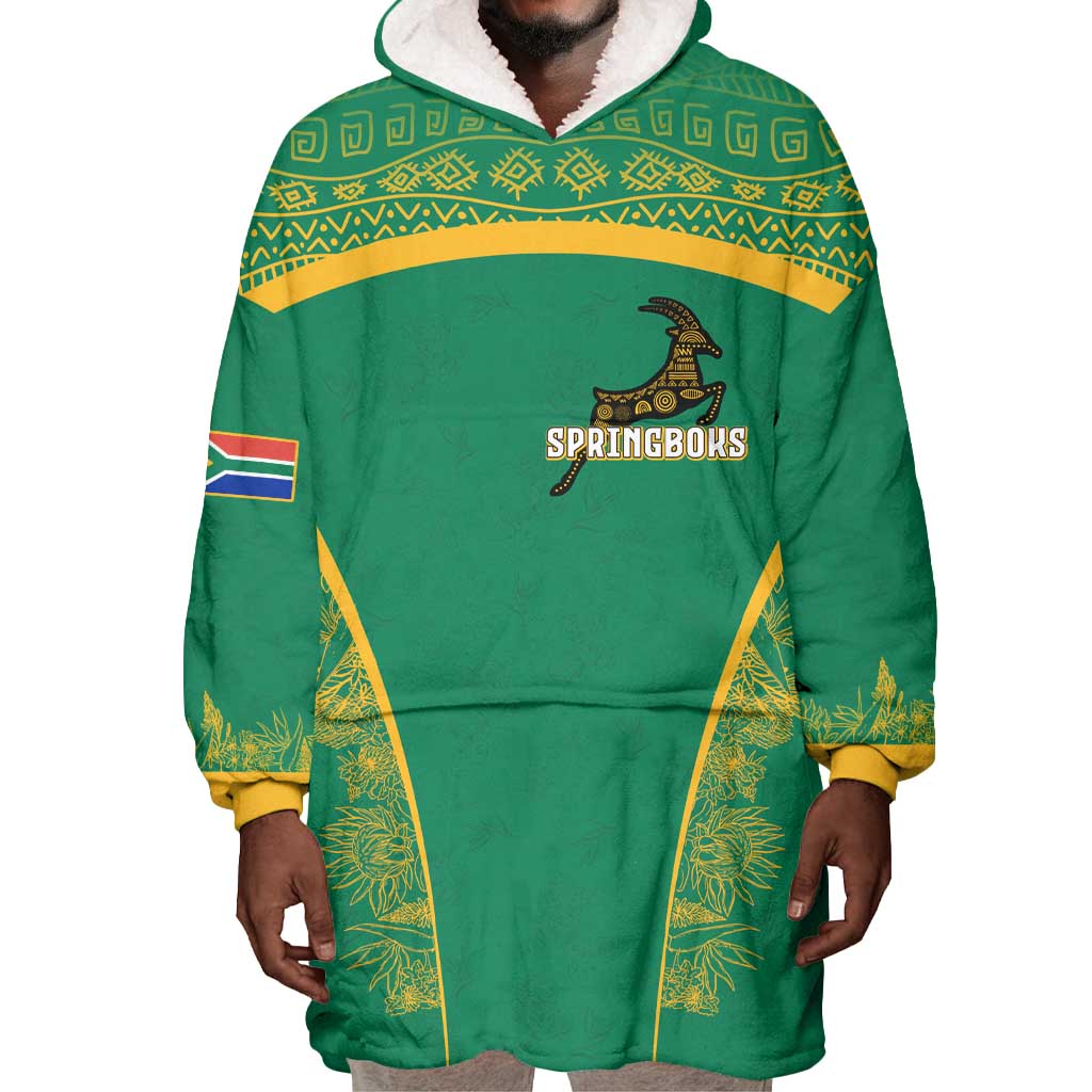 South Africa Springboks Wearable Blanket Hoodie with Tribal Antelope ...