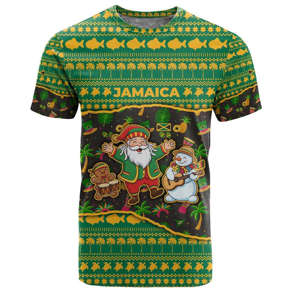 Jamaica Christmas T shirt Rasta Santa Snowman Gingerbread Drummer Palm ...