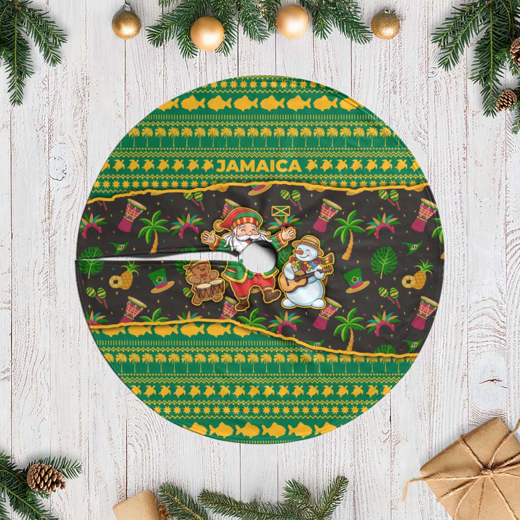 Jamaica Christmas Tree Skirt Rasta Santa Snowman Gingerbread Drummer ...
