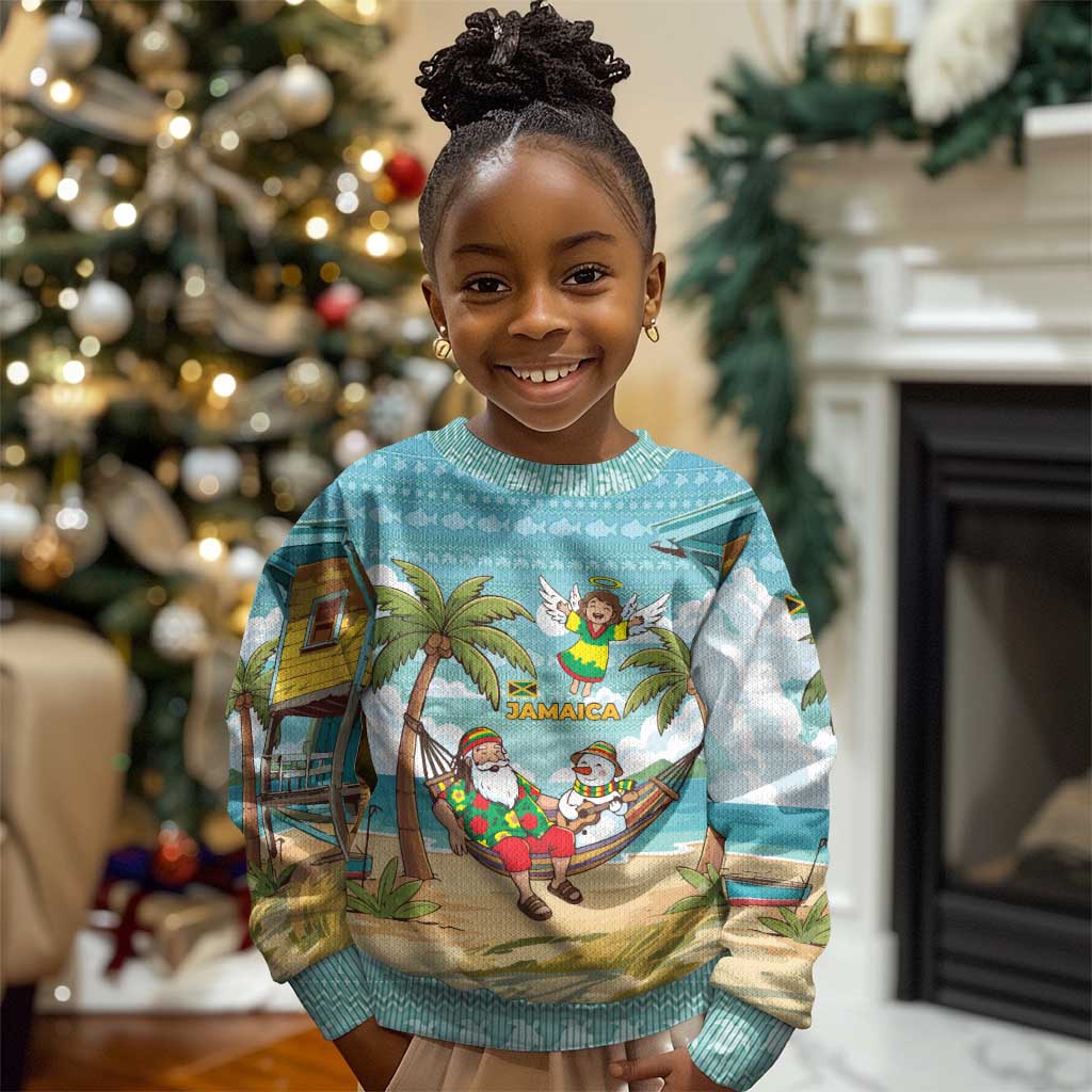 Jamaica Christmas Kid Ugly Christmas Sweater Rasta Santa Snowman ...