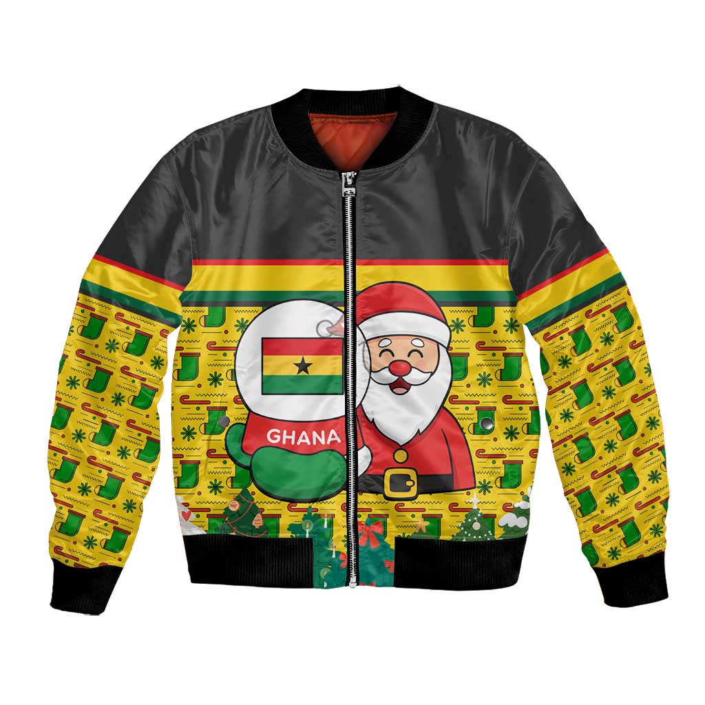 Ghana Christmas Bomber Jacket Santa Ornament National Coat of Arms and ...