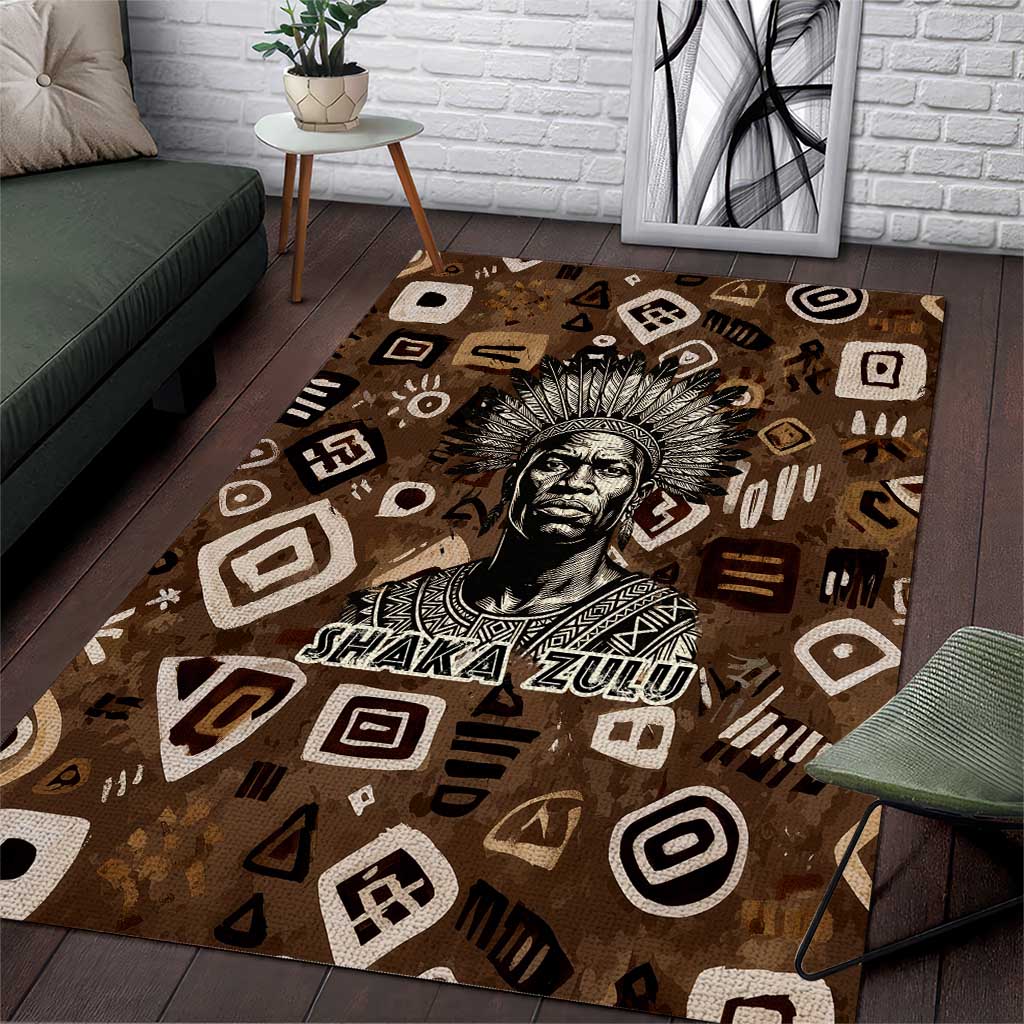 Shaka Zulu Area Rug Monochrome Portrait Zulu Kingdom Heritage ...