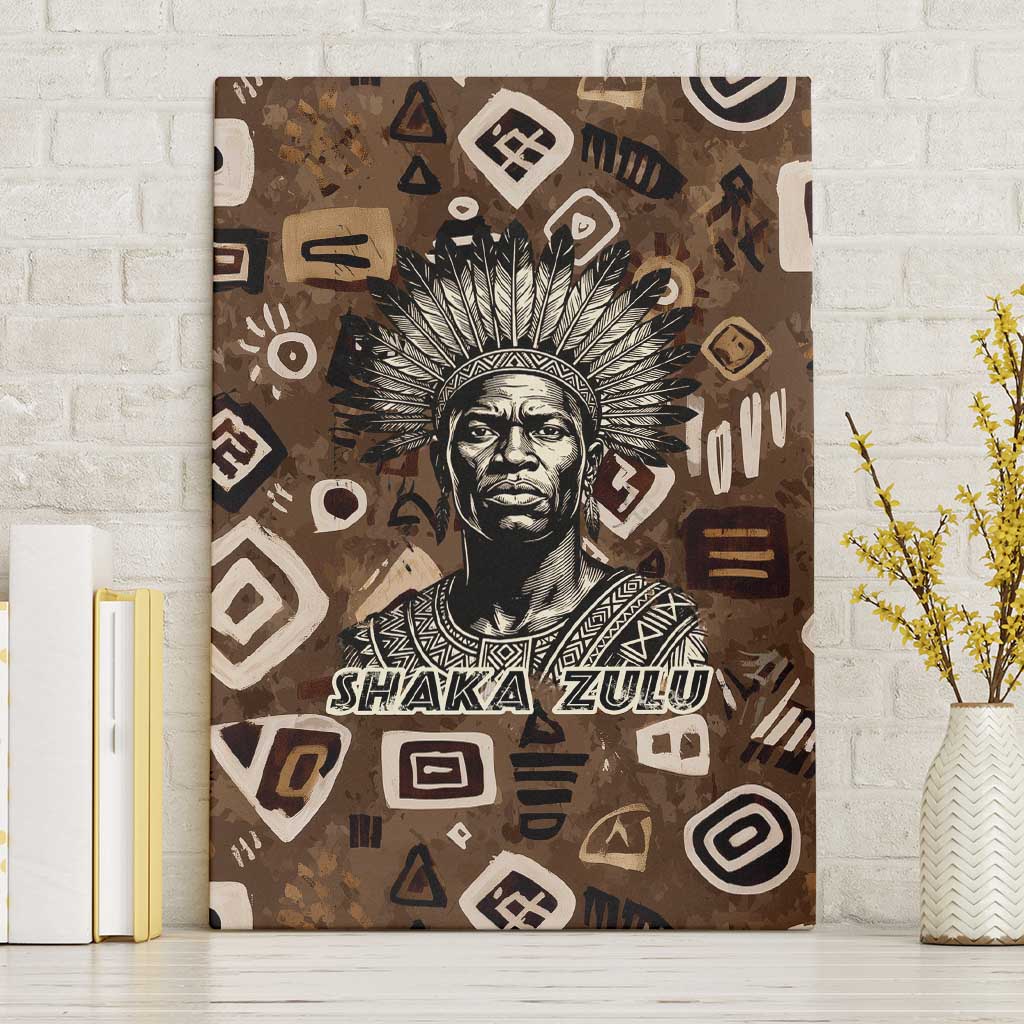 Shaka Zulu Canvas Wall Art Monochrome Portrait Zulu Kingdom Heritage ...