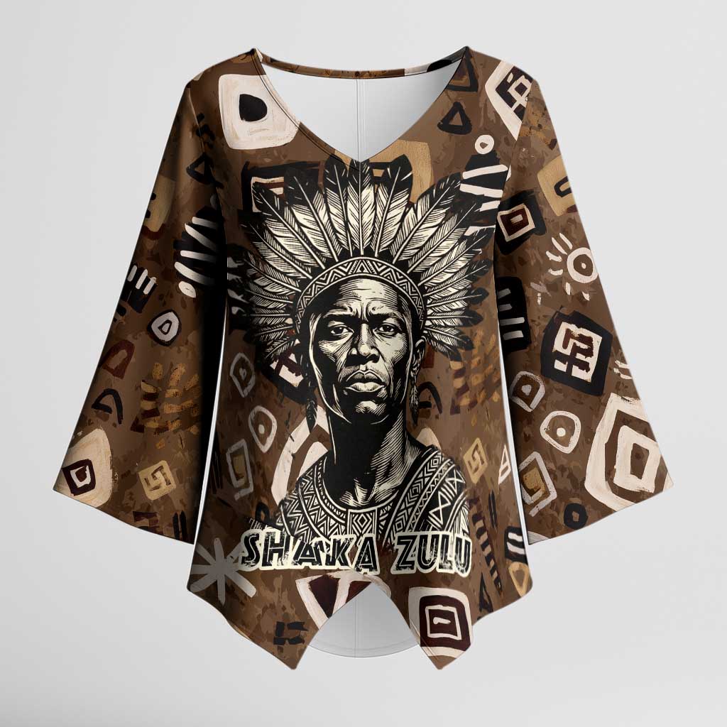 Shaka Zulu Kimono Sleeve Blouse Monochrome Portrait Zulu Kingdom ...