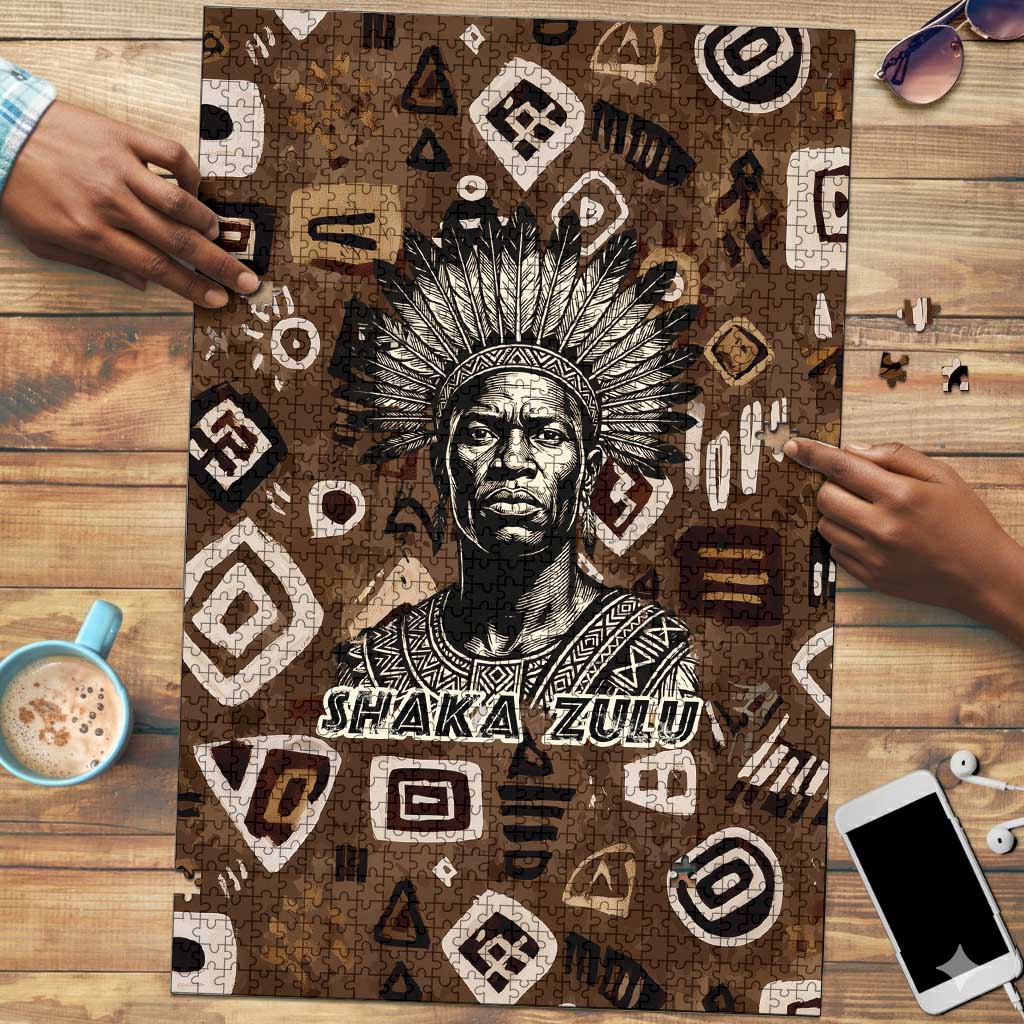 Shaka Zulu Puzzle Monochrome Portrait Zulu Kingdom Heritage Unconquered ...