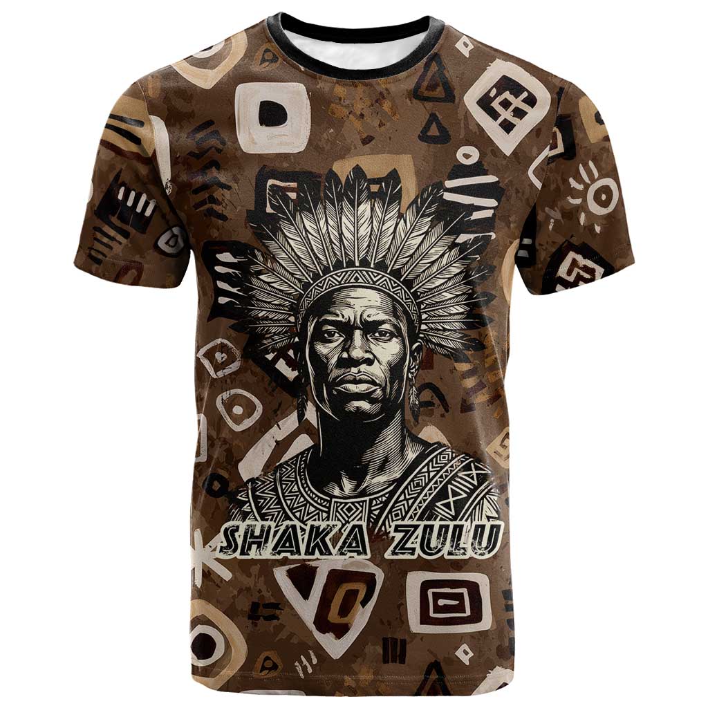 Shaka Zulu T shirt Monochrome Portrait Zulu Kingdom Heritage ...