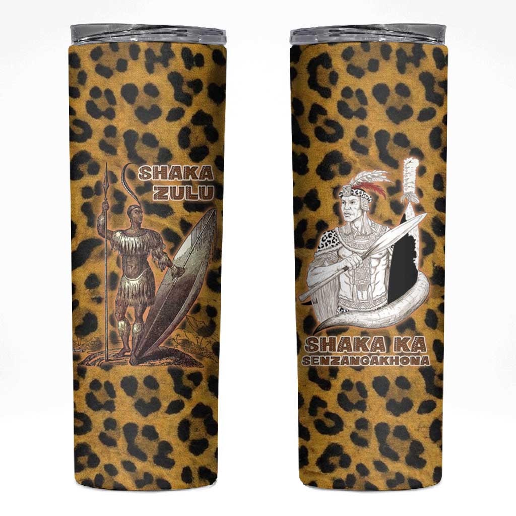 Shaka Zulu Skinny Tumbler Leopard Print Design Traditional Warrior ...