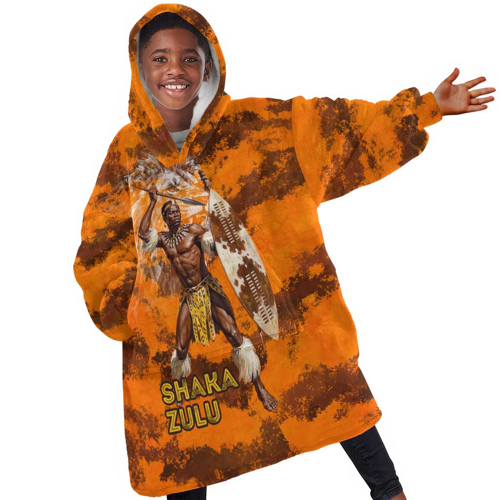 Shaka Zulu Kid Wearable Blanket Hoodie Warrior Fiery Roaring Lion ...