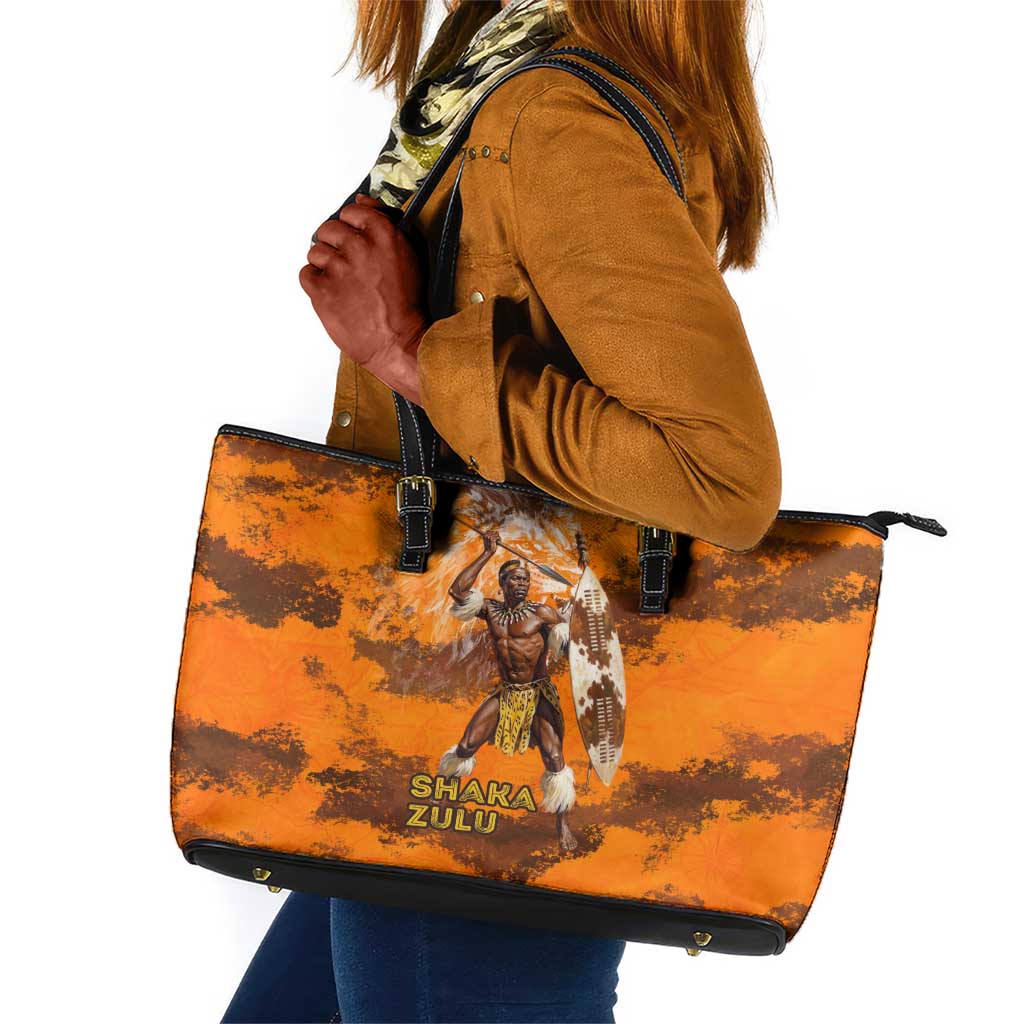 Shaka Zulu Leather Tote Bag Warrior Fiery Roaring Lion - Never Retreat ...