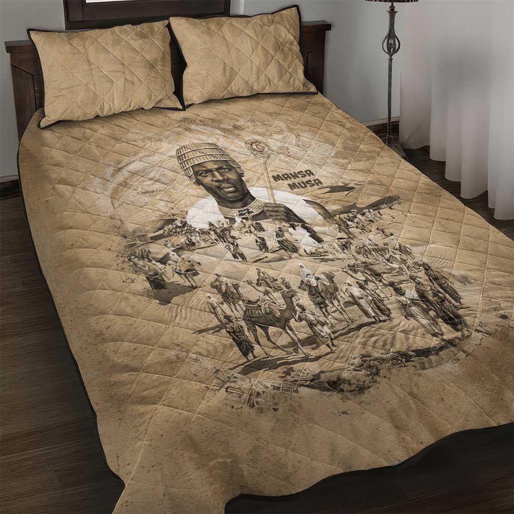 Mansa Musa Quilt Bed Set Sepia Map Historic Pilgrimage Empire ...