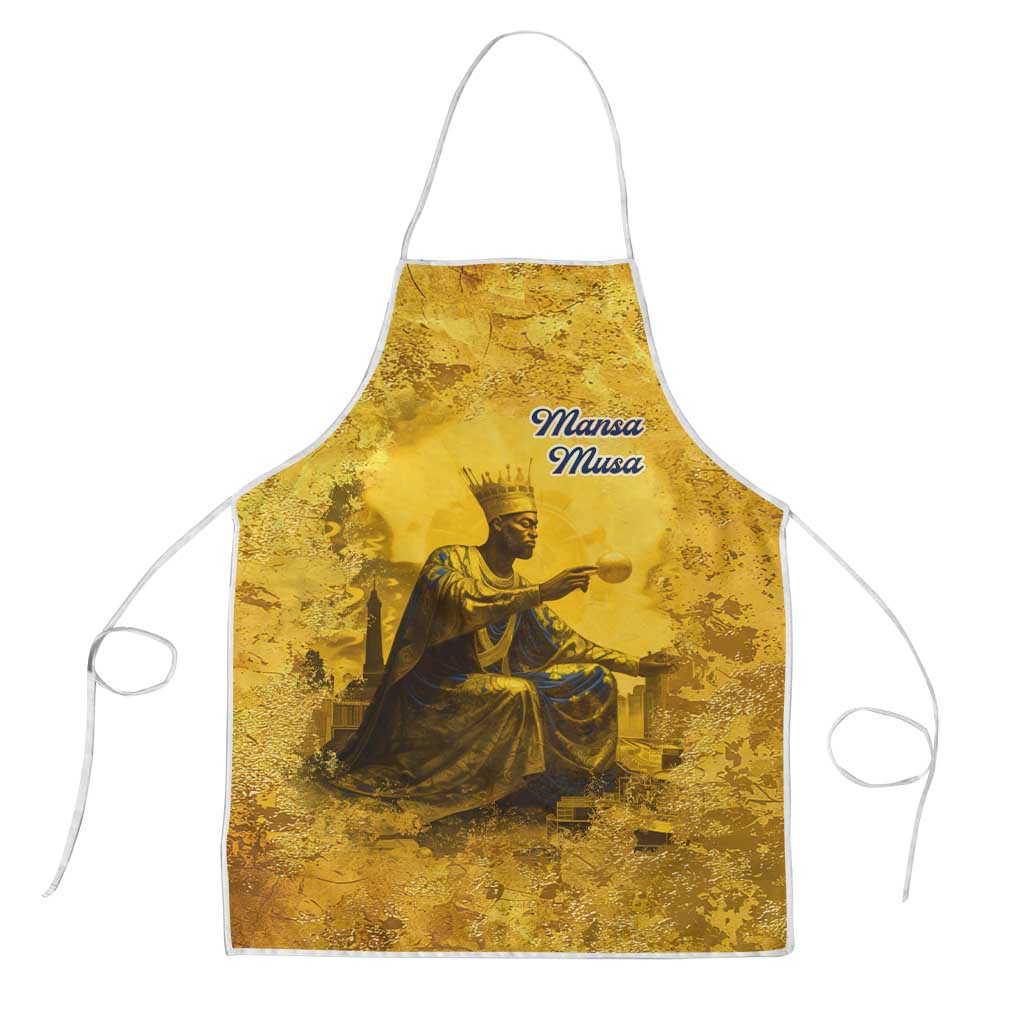 Mansa Musa Apron Golden Legacy Theme Ancient Map Regal Portrait of Mali ...