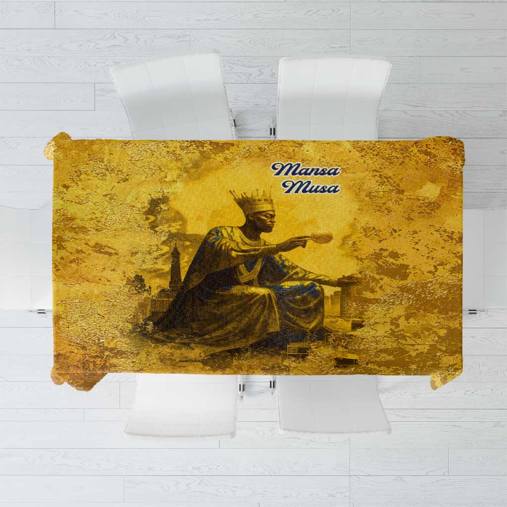 Mansa Musa Tablecloth Golden Legacy Theme Ancient Map Regal Portrait of ...