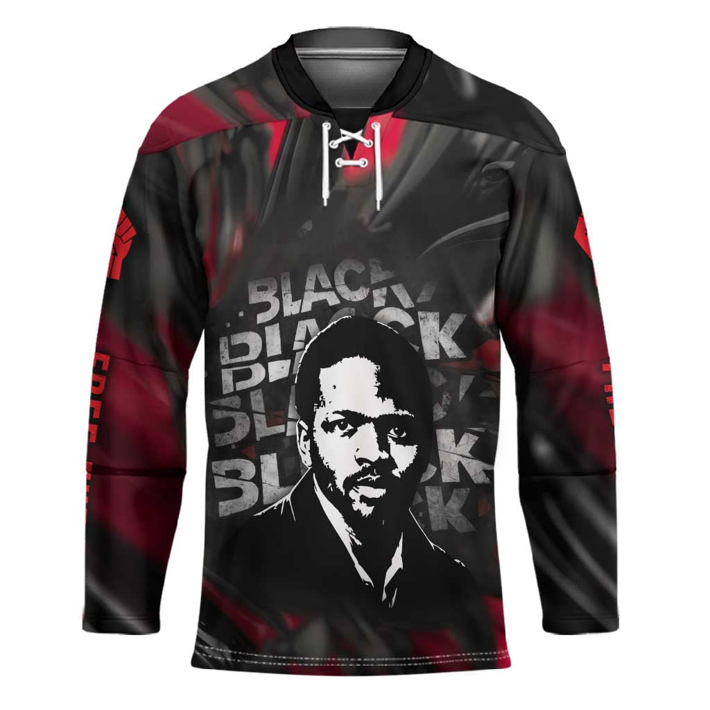 Steve Biko Hockey Jersey with Black Consciousness Portrait, Power Fist ...
