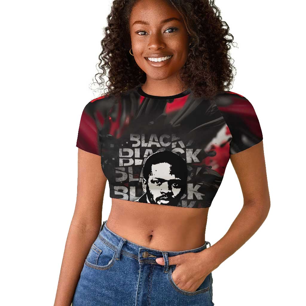 Steve Biko Raglan Cropped T shirt with Black Consciousness Portrait ...