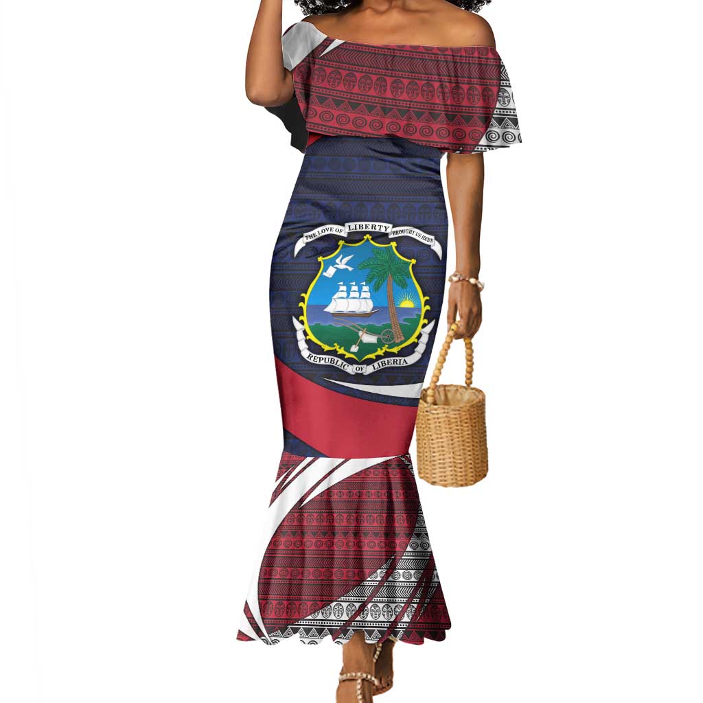 Liberia National Emblem Mermaid Dress Tribal Pattern and Heritage ...